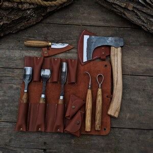 Forged Chisel Set Pcs Straight Rounded Chisel Bent Chisel Forged Kuksa Carving Knife Wood