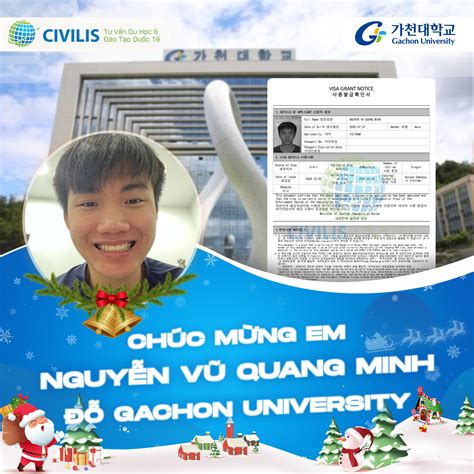 Học Viên Civilis Nguyễn Vũ Quang Minh đỗ Trường Gachon