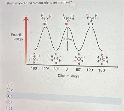 Solved How Many Eclipsed Conformations Are In Ethane12345