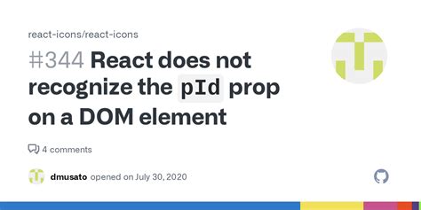 React Does Not Recognize The `pid` Prop On A Dom Element · Issue 344 · React Iconsreact Icons