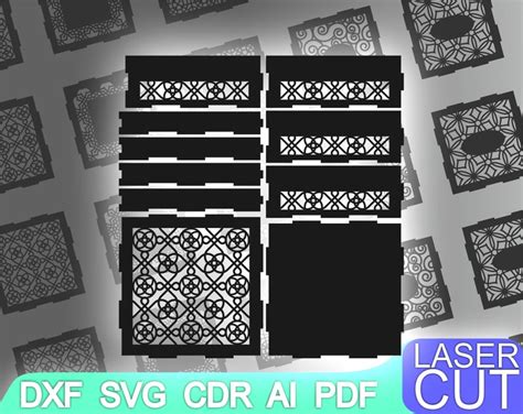 Laser Cut Box Laser Cut Files Svg Dxf Cdr Vector Plans Etsy