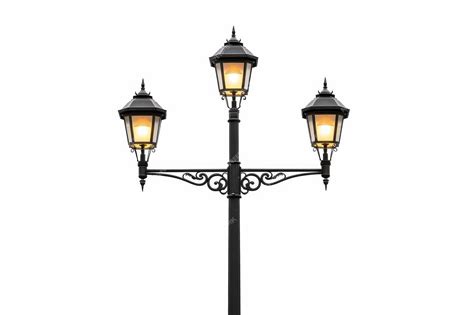 Premium Photo Streetlights Glow In Nighttime Isolated On White Background