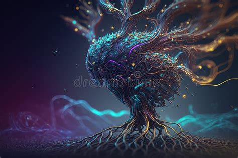 Artificial Intelligence Concept Of Digital Networks Development Of Science Fiction