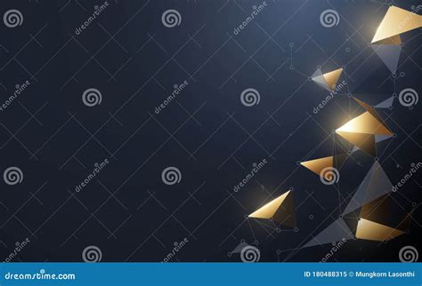 Abstract Futuristic Background Molecules Technology With Polygonal Shapes Connection Network