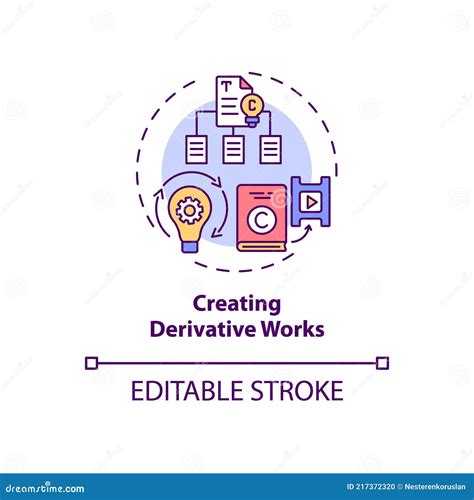 Creating Derivative Works Concept Icon Stock Vector Illustration Of Protection Property