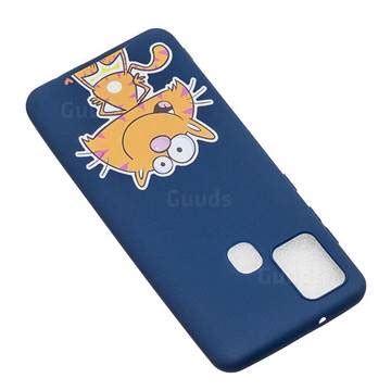 Blue Cute Cat Soft Kiss Candy Hand Strap Silicone Case For Samsung Galaxy A S Galaxy A S