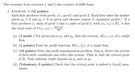 Solved The Economy From Exercises 1 And 2 Also Consists Of Chegg Com