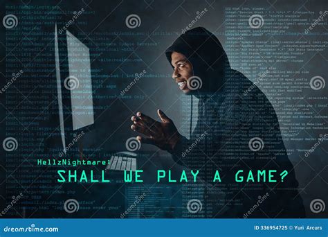 Man Hacker And Programming Code At Night For Firewall Breach And