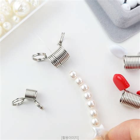 비즈공예 재료 구슬 알 고정 작업 보조 스프링 클립 [1개]