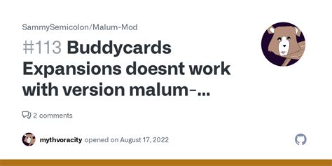 Buddycards Expansions Doesnt Work With Version Malum 1181 13jar Or