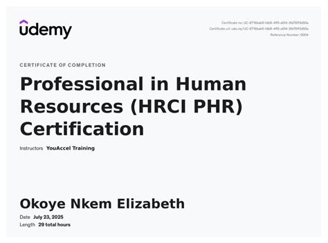 Check Out This Certificate I Got For Professional In Human Resources