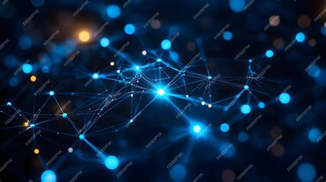 Abstract Blue Network Connection Technology Background Premium Ai Generated Image