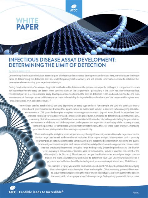 Infectious Disease Assay Development Determining The Limit Of Detection