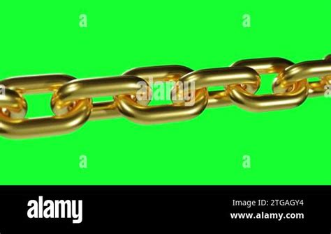 Realistic Seamless Looping Loop 3d Animation Of The Gold Chain 4k Uhd In Green Screen Chroma