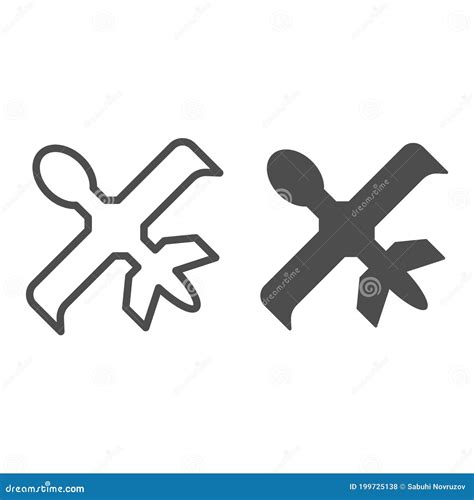 Robotic Scout Line And Solid Icon Robotization Concept Military Drone Silhouette Sign On White