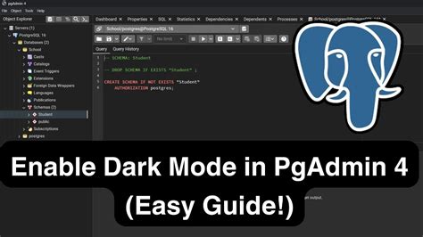 Enable Dark Mode In Pgadmin 4 Easy Guide Youtube