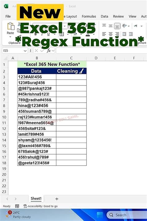 New Regex Fx In Excel 365 🚀🎯💯 Excel365 Datacleaning Excelfunctions Youtube