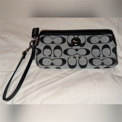 Coach Bags Coach Signature Double Zipper Wristlet Clutch Wallet