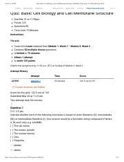 Quiz Basic Cell Biology Membrane Structure Insights Course Hero