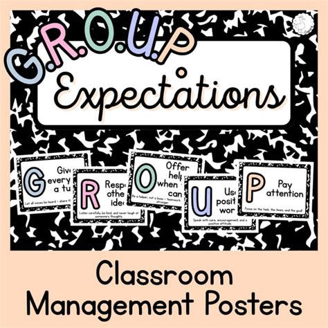 Group Expectations Classroom Management Posters Composition Notebook Theme