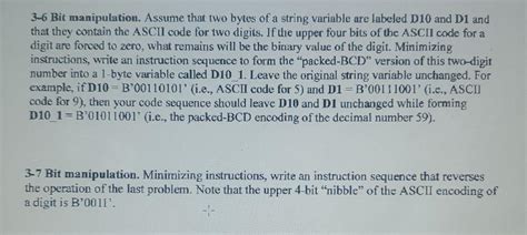 Solved 3 7 Bit Manipulation Minimizing Instructions Write