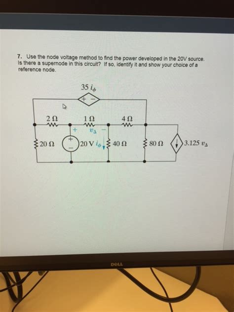 Solved 7 Use The Node Voltage Method To Find The Power