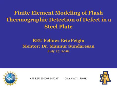 Ppt Finite Element Modeling Of Flash Thermographic Detection Of