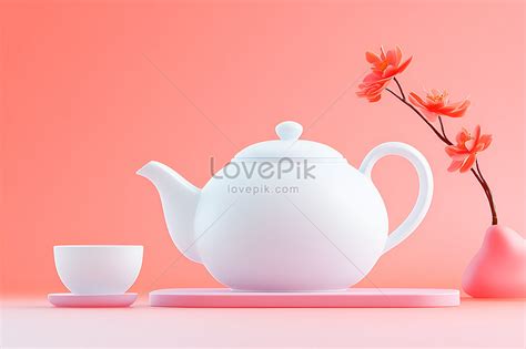 세라믹 주전자와 찻잔 일러스트 무료 다운로드 Lovepik