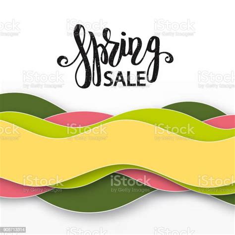 종이와 3d 추상 배경 파도 잘라 종이 조각 예술 현대 종이 접기 디자인 서식 파일입니다 봄 판매 서 예 텍스트 레터링 0명에 대한 스톡 벡터 아트 및 기타 이미지 Istock