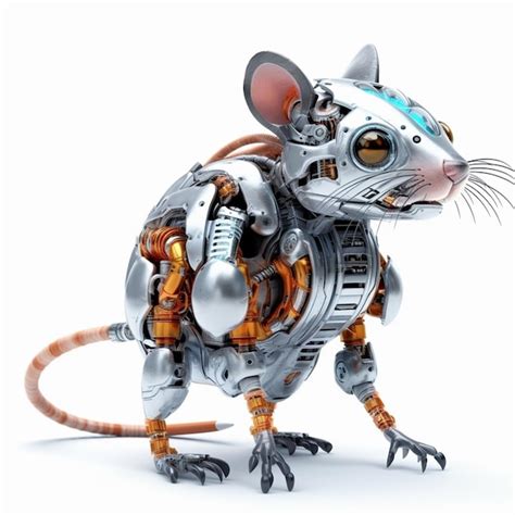 Premium Ai Image A Robot Mouse Is Standing On A White Background