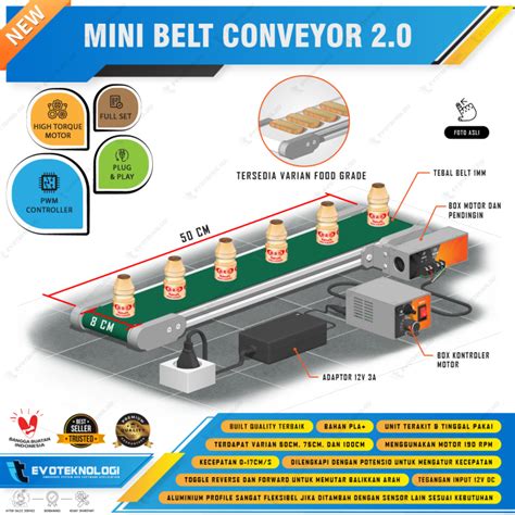 Evoteknologi Mini Conveyor Mini Belt Conveyor Mini Konveyor Lazada Indonesia