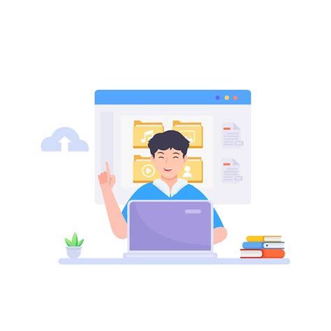 Premium Vector File Management Concept Data Storage Folders Documents