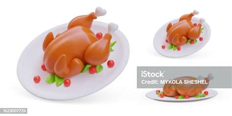 크랜베리와 허브를 곁들인 사실적인 구운 칠면조 프라이드 치킨 3차원 형태에 대한 스톡 벡터 아트 및 기타 이미지 3차원 형태 갈색 거위 고기 Istock