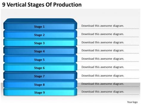 Business Ppt Diagram Vertical Stages Of Production Powerpoint