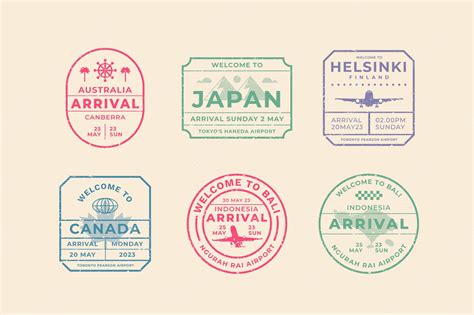 Premium Vector Flat Design Passport Stamp