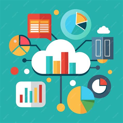 Cloud Computing Concept With Various Data Charts And Graphs Premium Ai Generated Vector