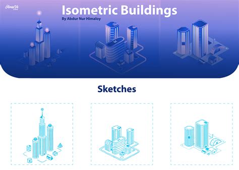 Isometric Building Illustrations Behance