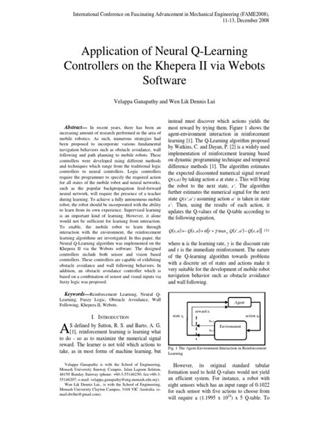 Application Of Neural Q Learning Controllers On The Khepera Ii Via