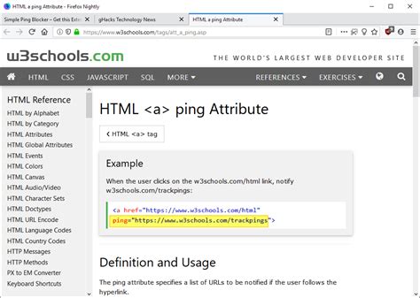 Simple Ping Blocker For Firefox GHacks Tech News