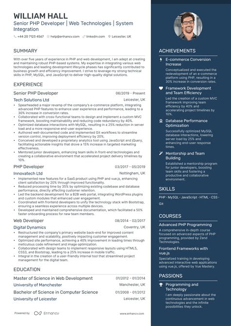 Php Developer Cv Examples And Guide For 2025 Php Developer Cv Examples And Guide For 2025