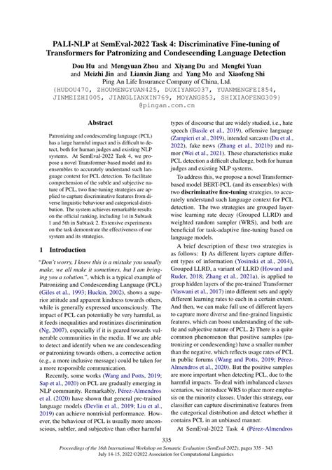 PDF PALI NLP At SemEval 2022 Task 4 Discriminative Fine Tuning Of Deep Transformers For
