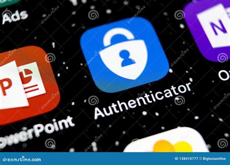 Microsoft Authenticator Application Icon On Apple IPhone X Smartphone Screen Close Up Microsoft