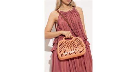 Chloé Cage Shopper Bag In Red Lyst