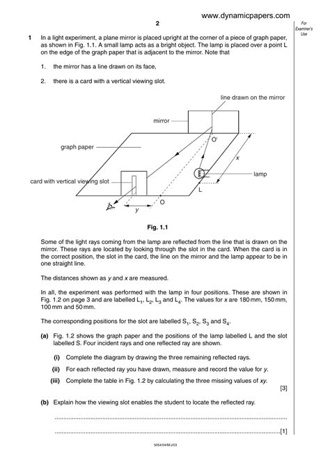 Cambridge International Examinations Physics Paper 4 Alternative To