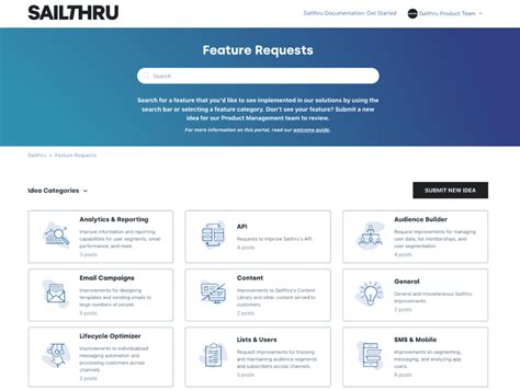 new feature request portal sailthru documentation