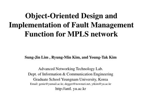 ppt object oriented design and implementation of fault management