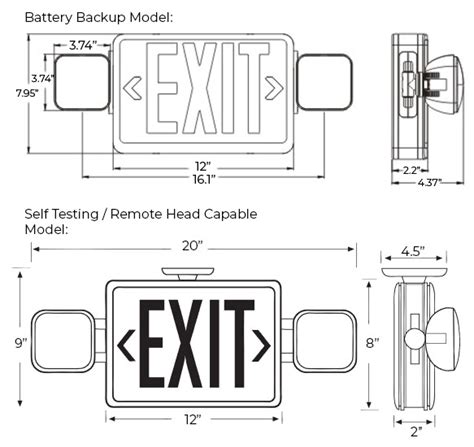 Exit Lights Exit Sign Emergency Light Combos COMBOLG G Exit Light Co