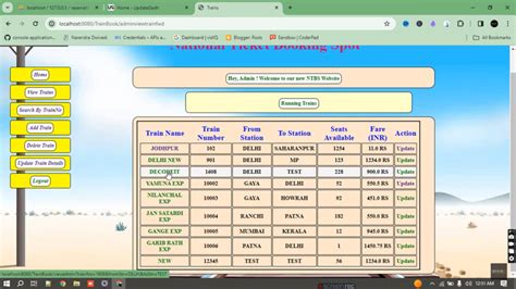 Online Railway Reservation System In Java Train Ticket Reservation