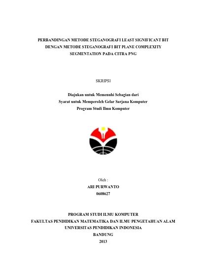 Perbandingan Metode Steganografi Least Significant Bit Dengan Metode