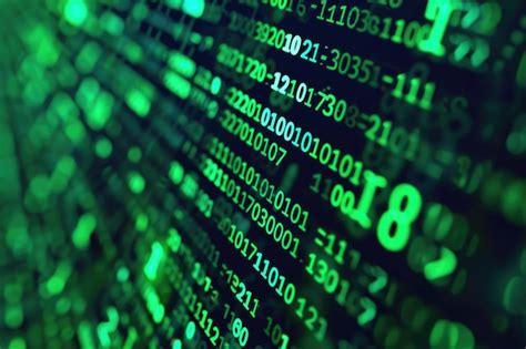 Premium Photo Green Binary Code On Computer Screen Hacker Network Security
